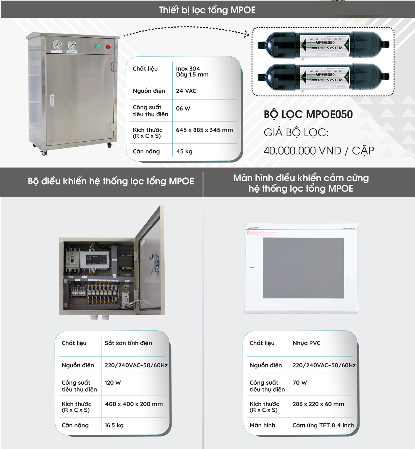 Hệ thống lọc tổng Mitsubishi Cleansui MPOE-P – Lọc nước Hoa Sen